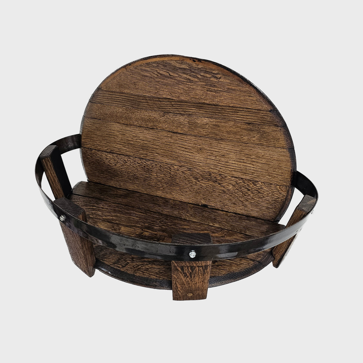 Wine or Whiskey Barrel Head Wall Shelf | Rustic Bar Shelf – Barrel-Art