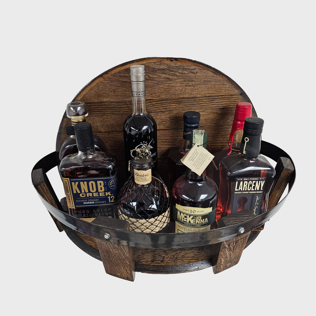 Wine or Whiskey Barrel Head Wall Shelf | Rustic Bar Shelf – Barrel-Art